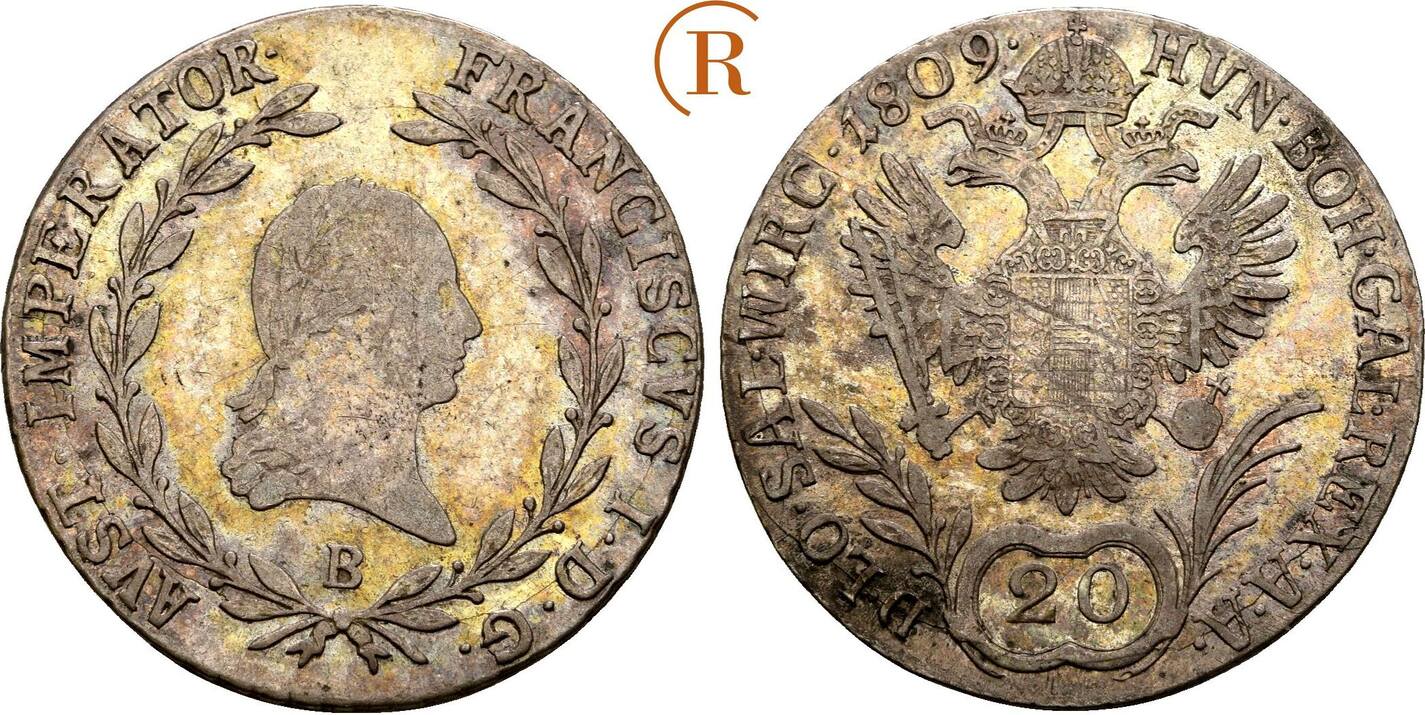 Habsburg: 20 Kreuzer Kremnitz 1809 B Franz II, 1792-1835: VF justiert | MA-Shops