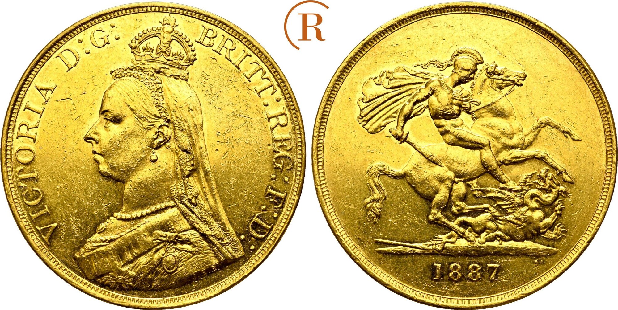 Grossbritannien: 5 Pfund ( Pounds ) London. GOLD 1887 Victoria, 1837 ...