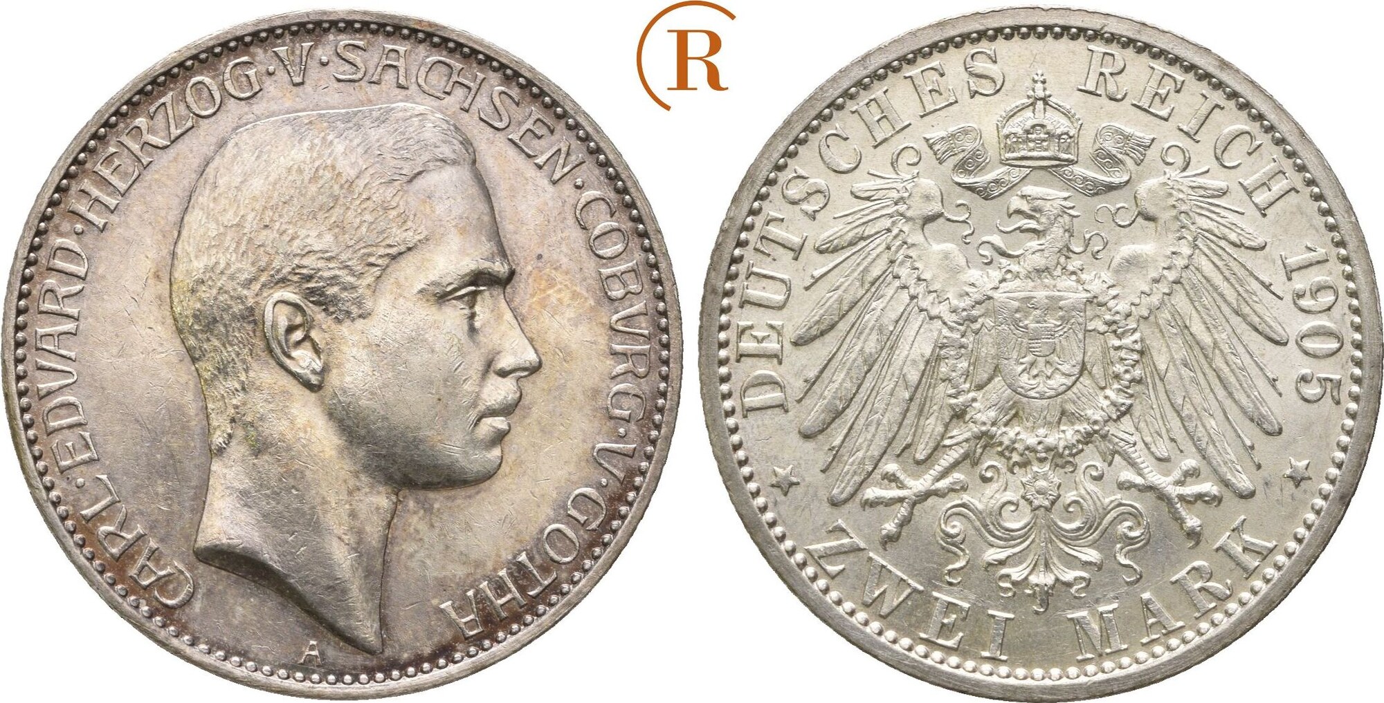 Kaiserreich: Sachsen Coburg Gotha: 2 Mark 1905 A Carl Eduard, 1900-1918 ...