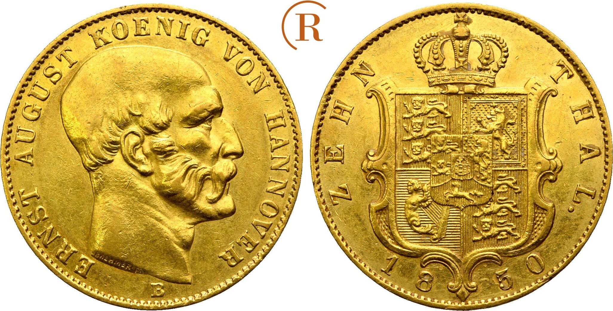 Braunschweig Calenberg Hannover: 10 Taler GOLD 1850 B Ernst August ...