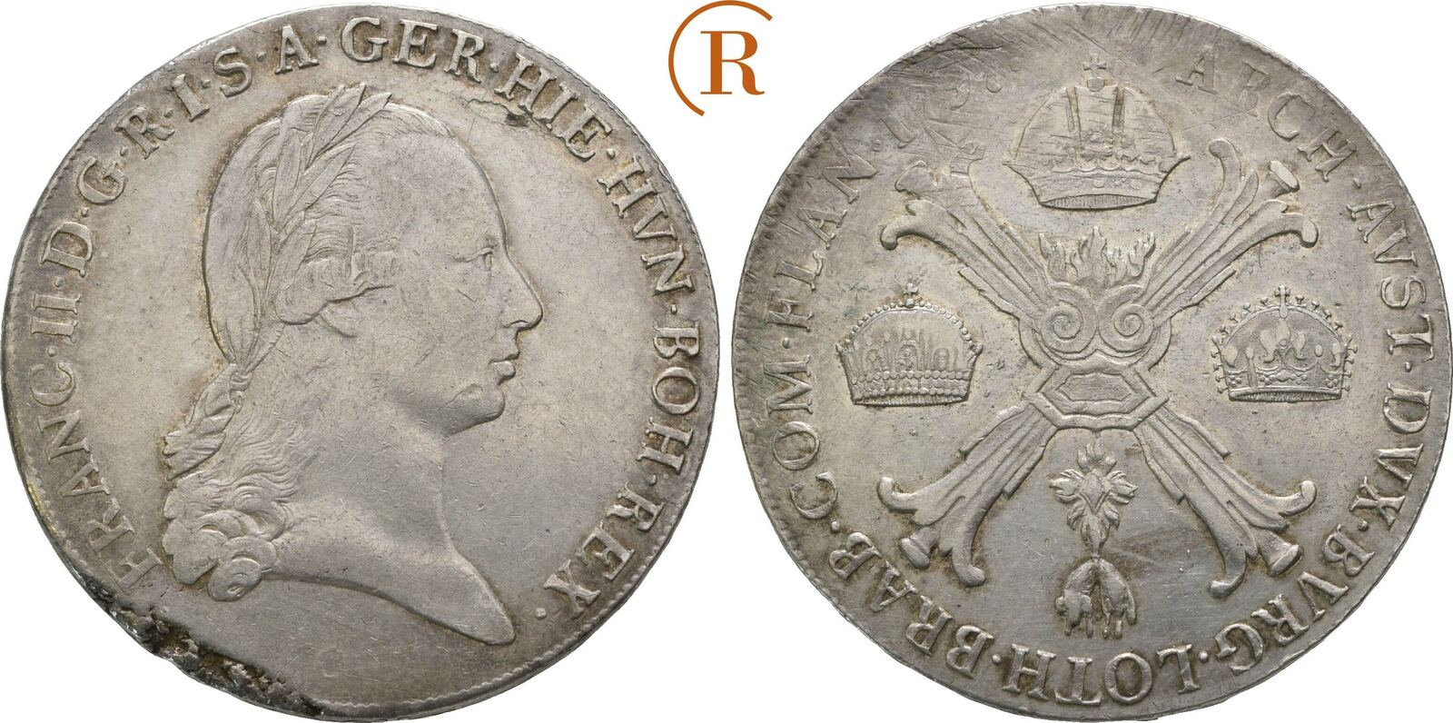 Habsburg: Kronentaler Prag 1797 C Franz II, 1792-1835: VF Schrötlingsfehler | MA-Shops