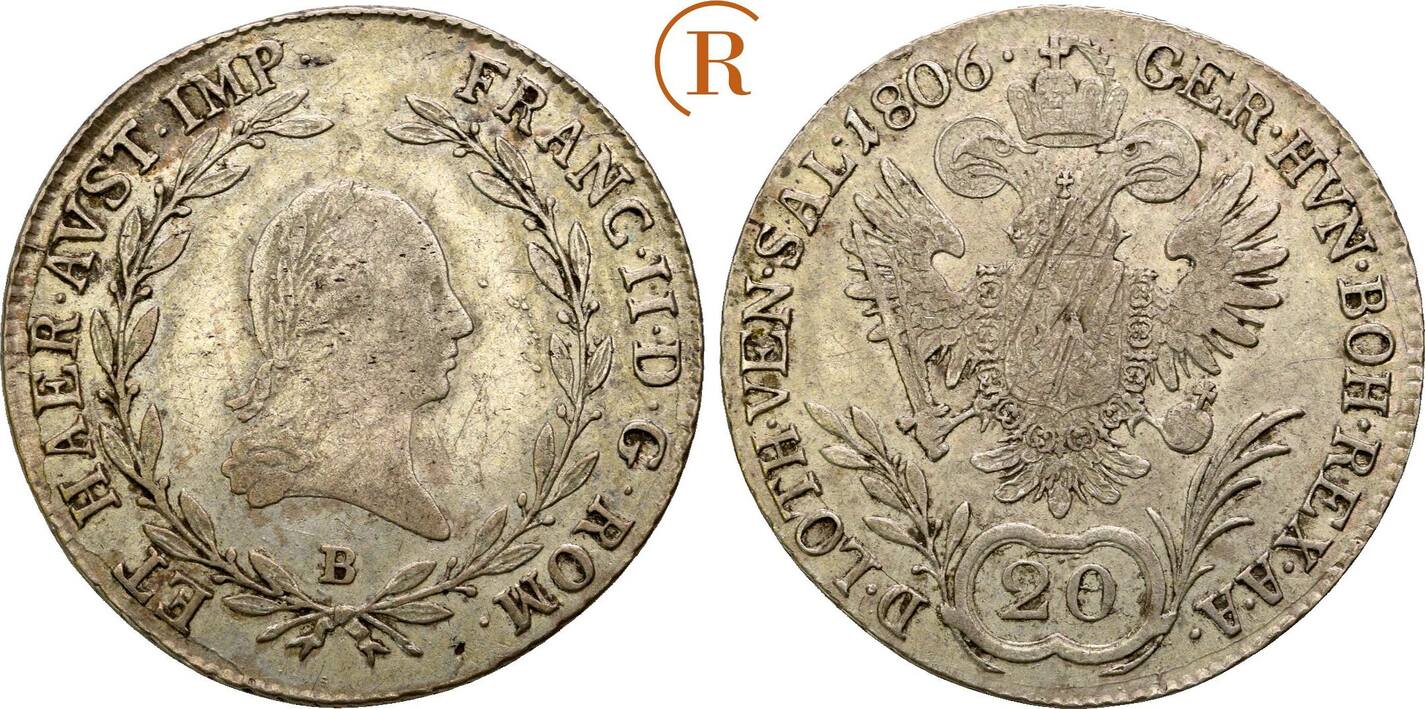 Habsburg: 20 Kreuzer Kremnitz 1806 B Franz II, 1792-1835: VF | MA-Shops