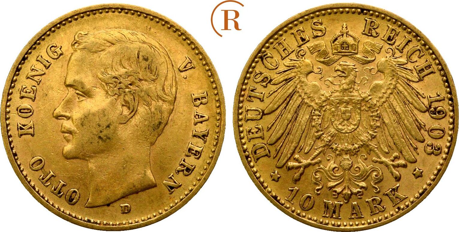 Kaiserreich: Bayern: 10 Mark GOLD 1903 D Otto, 1886-1913: VF | MA-Shops