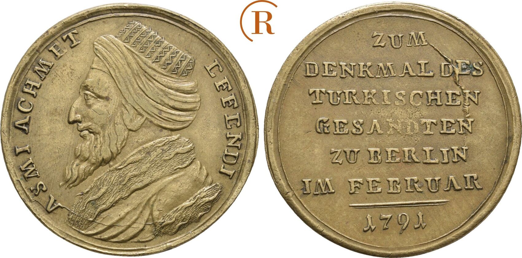 Türkei: Bronzemedaille auf den türkischen Gesandten 1791 Selim III ...