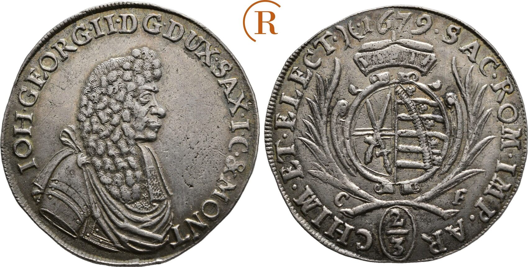 Sachsen: 2/3 Taler Dresden 1679 CF Johann Georg II, 1656-1680: aEF | MA ...