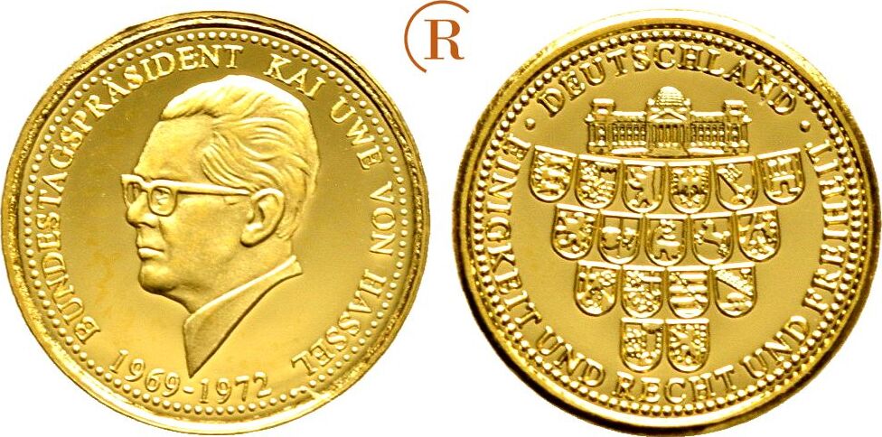 BRD: Goldmedaille 0,6 Gramm Feingold ohne Jahr Proof | MA-Shops