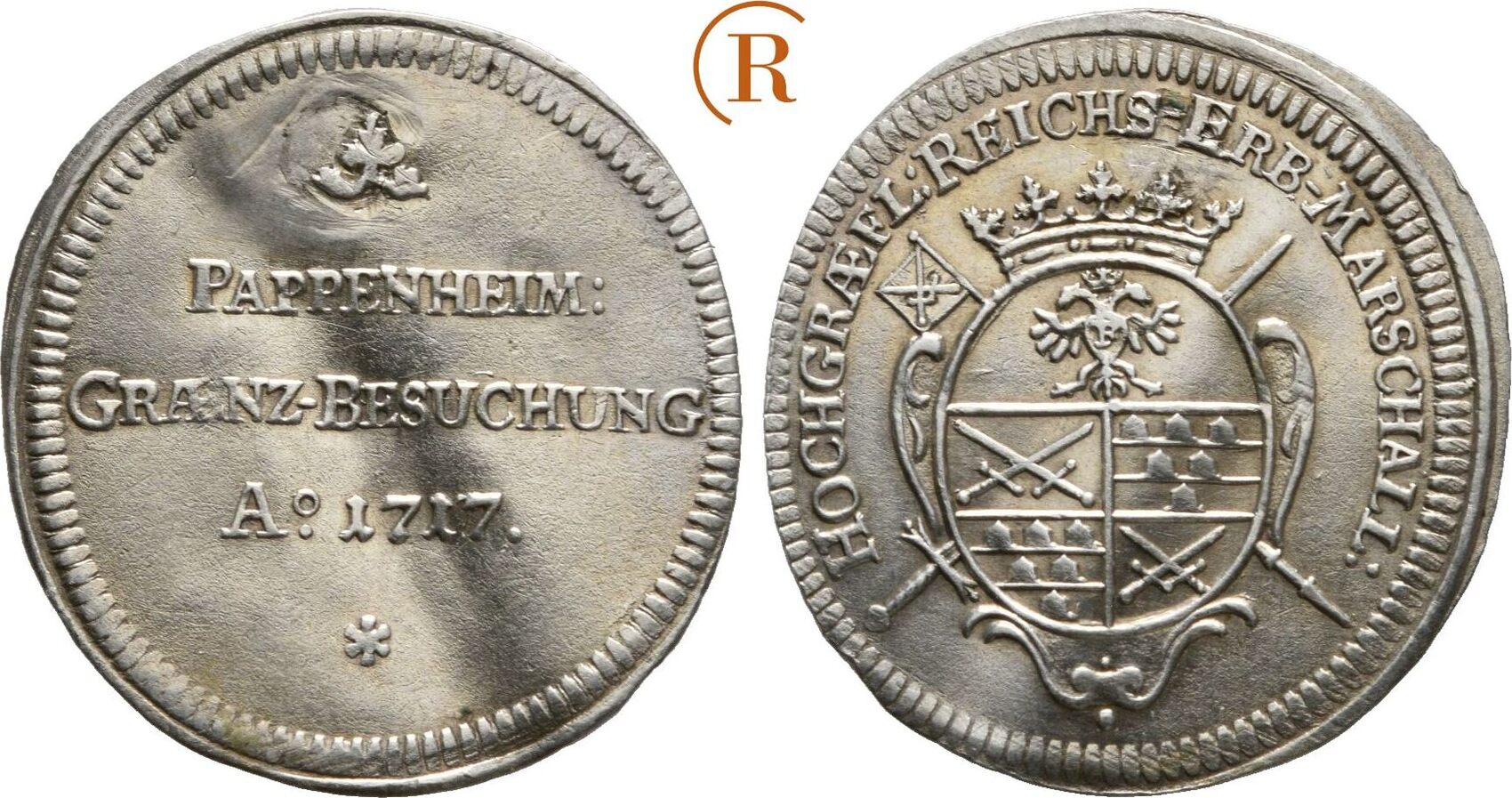 Pappenheim: Silberabschlag von den Stempeln des Dukaten 1717 Christian ...