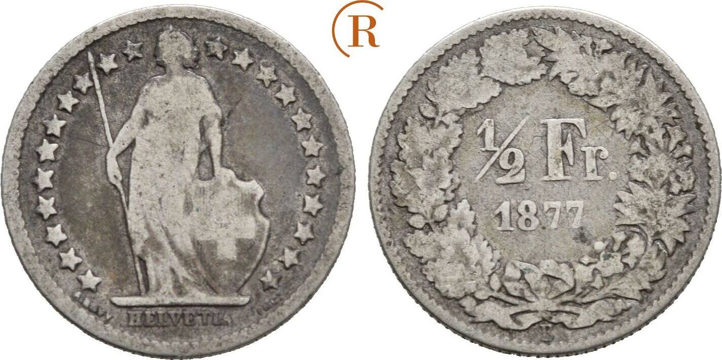 Schweiz: 1/2 Franken 1877 B s | MA-Shops