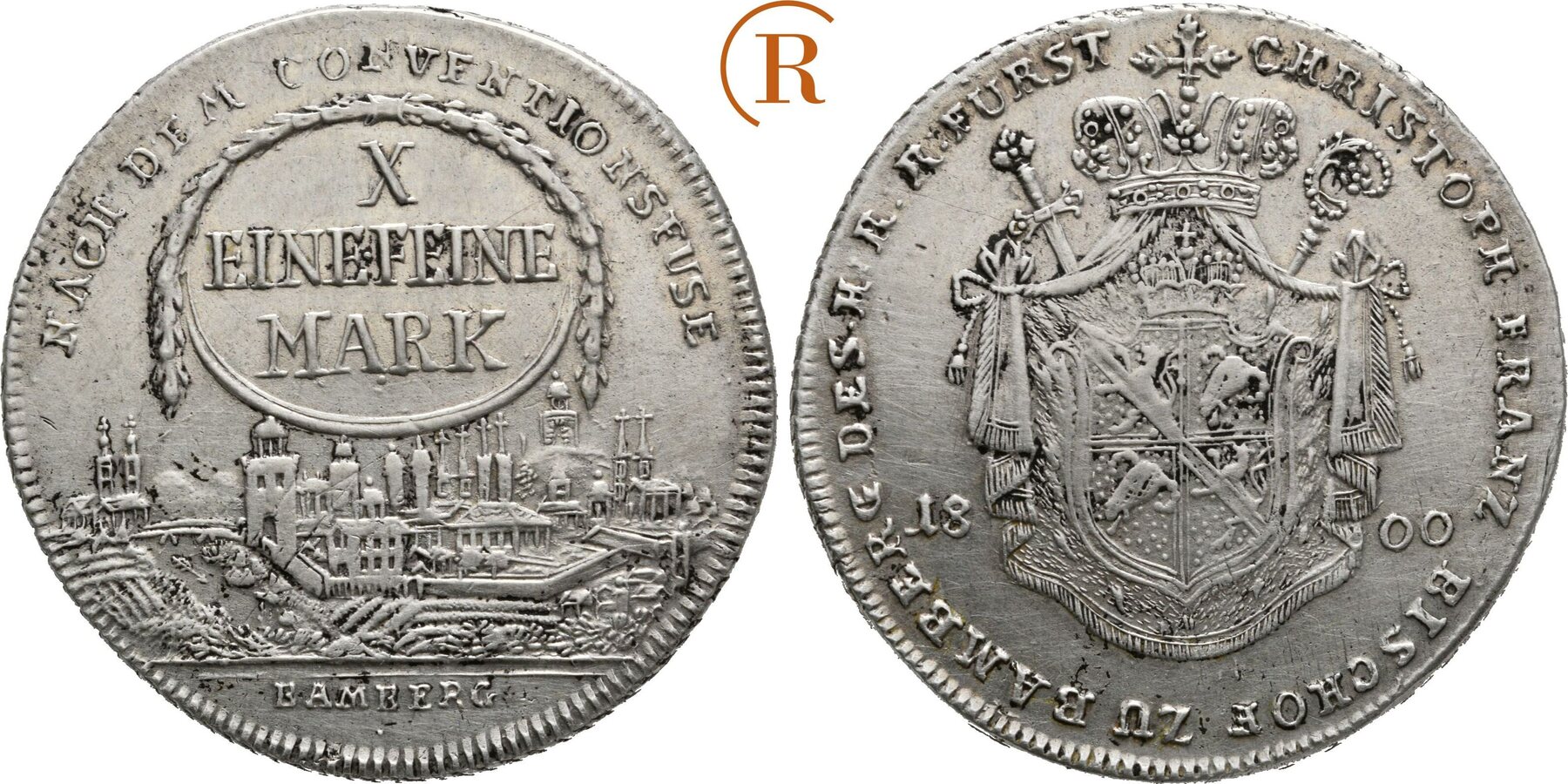 Bamberg Bistum: Taler Nürnberg Stadtansicht 1800 Christoph Franz von ...