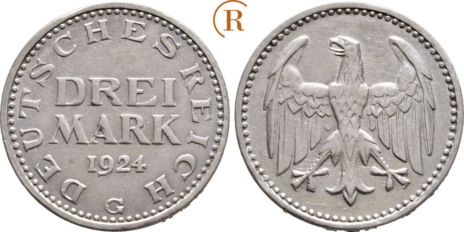 Weimarer Republik: 3 Mark 1924 G VF+ | MA-Shops