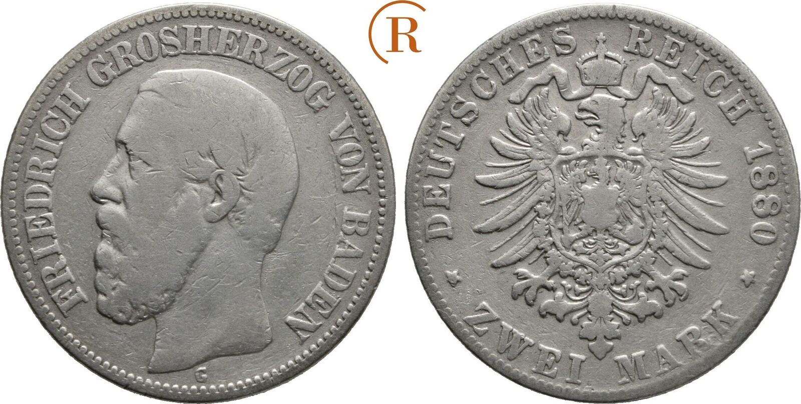 Kaiserreich: Baden: 2 Mark 1880 G Friedrich I, 1856-1907: s | MA-Shops