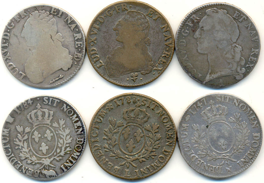Frankreich: Lot 3 x Ecu 1747, 1784 und 1788 VF- | MA-Shops