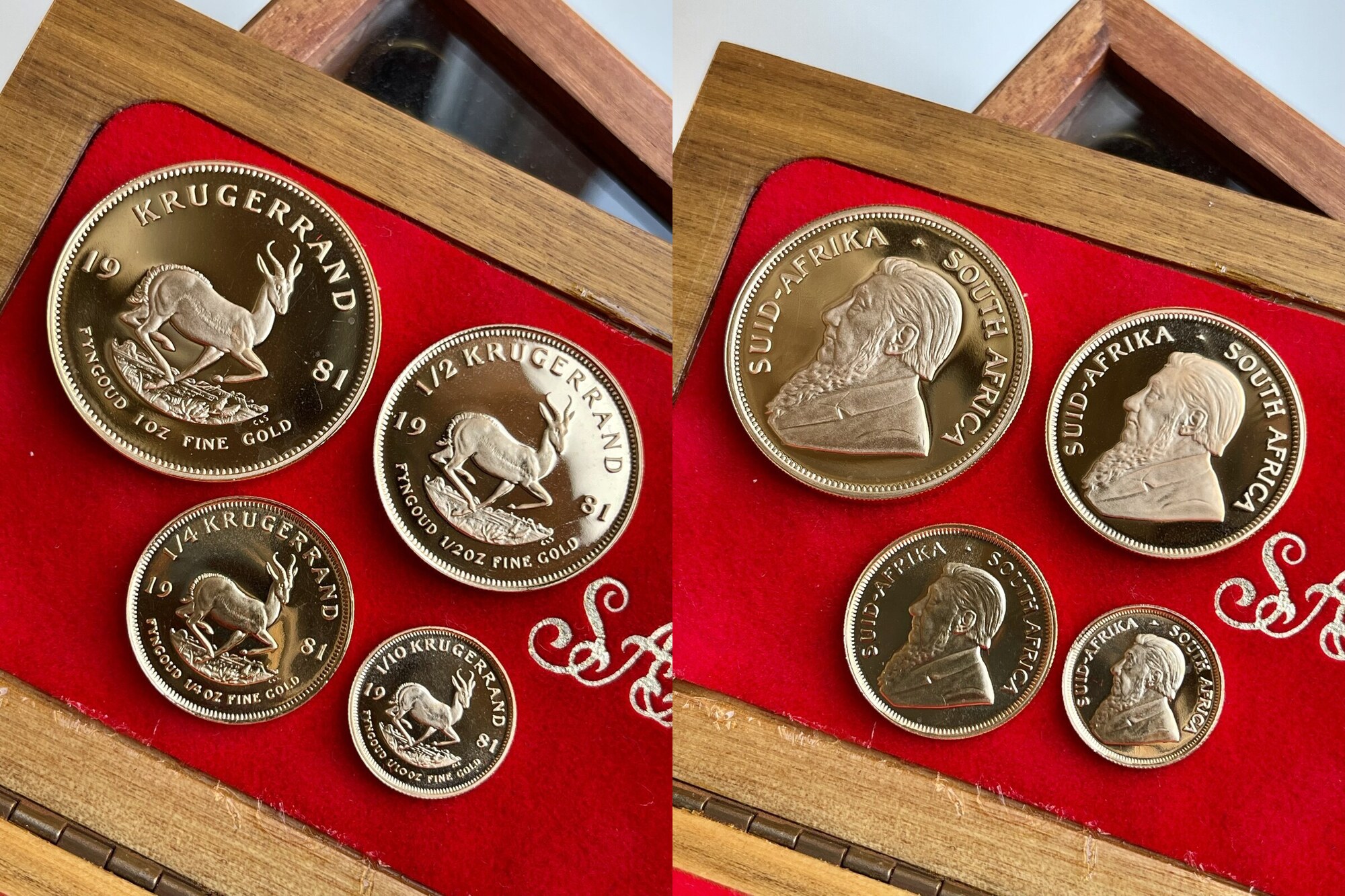 Südafrika KRand Krugerrand 1981 Proof Prestige Set 4 Coins Gold | MA-Shops