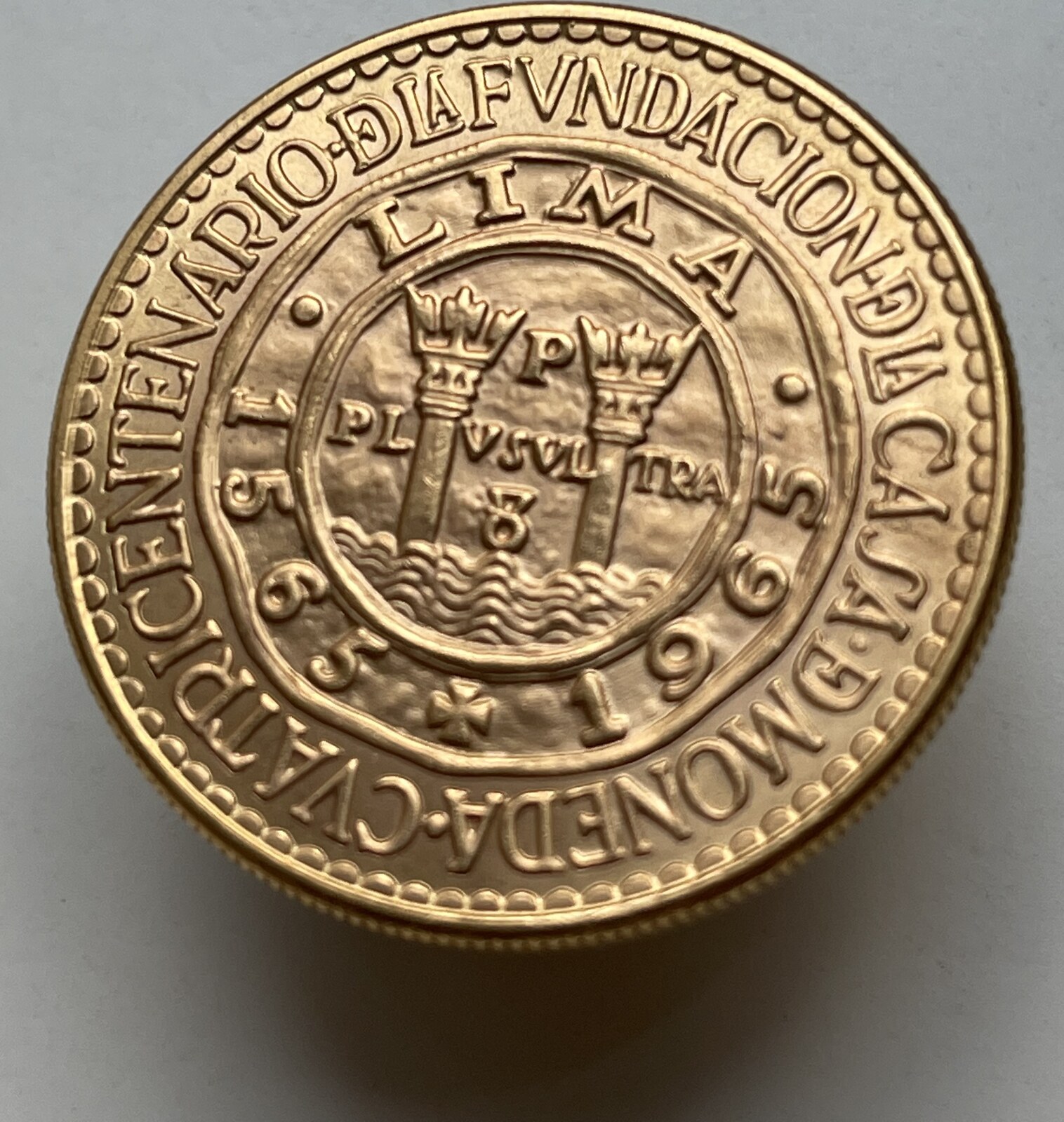 Peru 100 Soles Gold 1965 400th Anniversary of the Lima Mint | MA-Shops