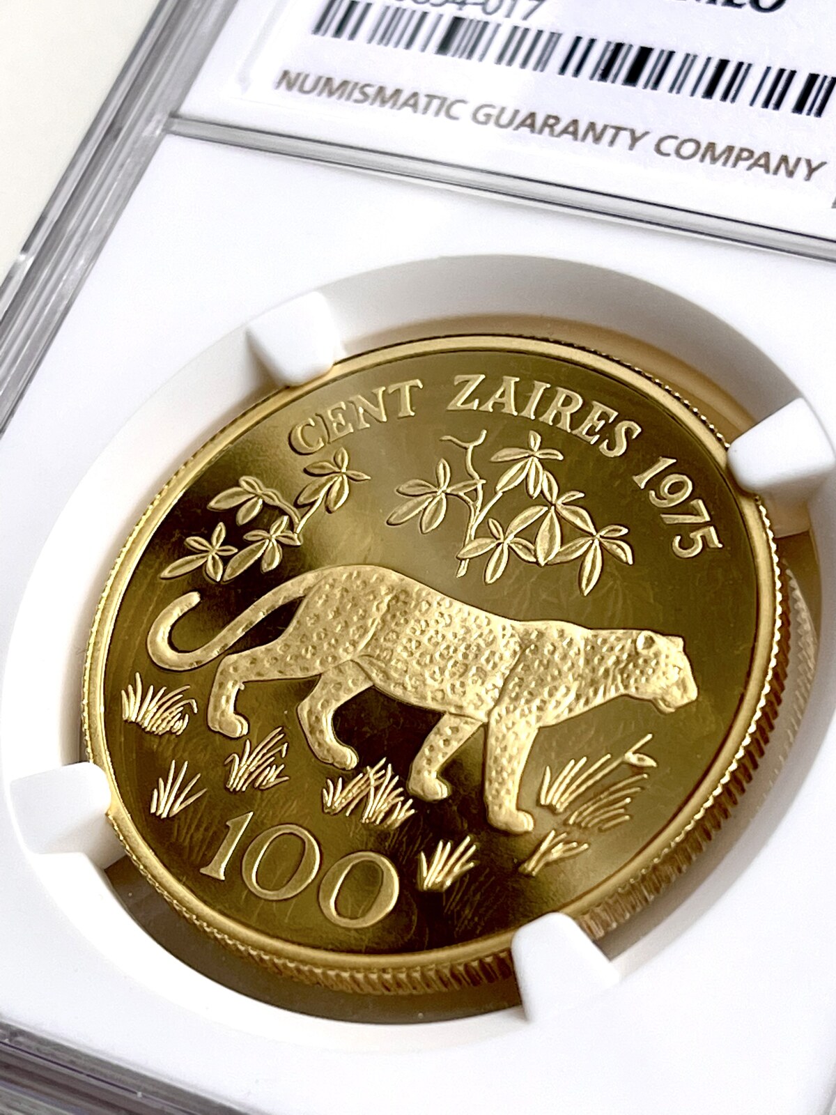 G100Z Zaire 1975 100 Zaire's WWF Leopard Proof NGC PF 69 ULTRA CAMEO ...