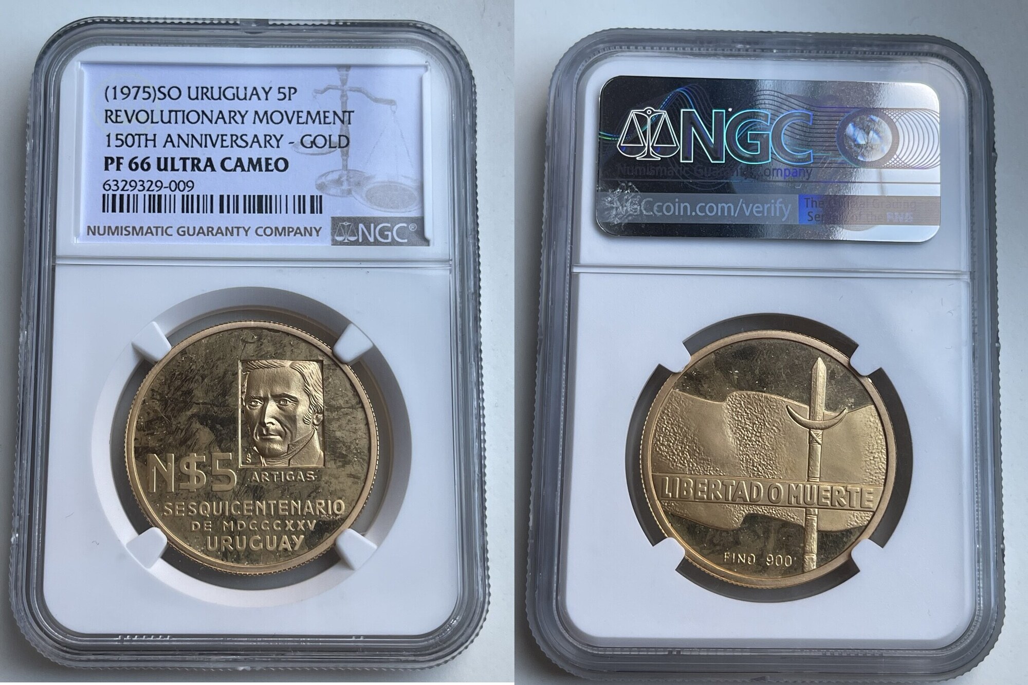 5P (1975)SO Uruguay – “Revolutionary Movement – 150th Anniversary” 5 ...