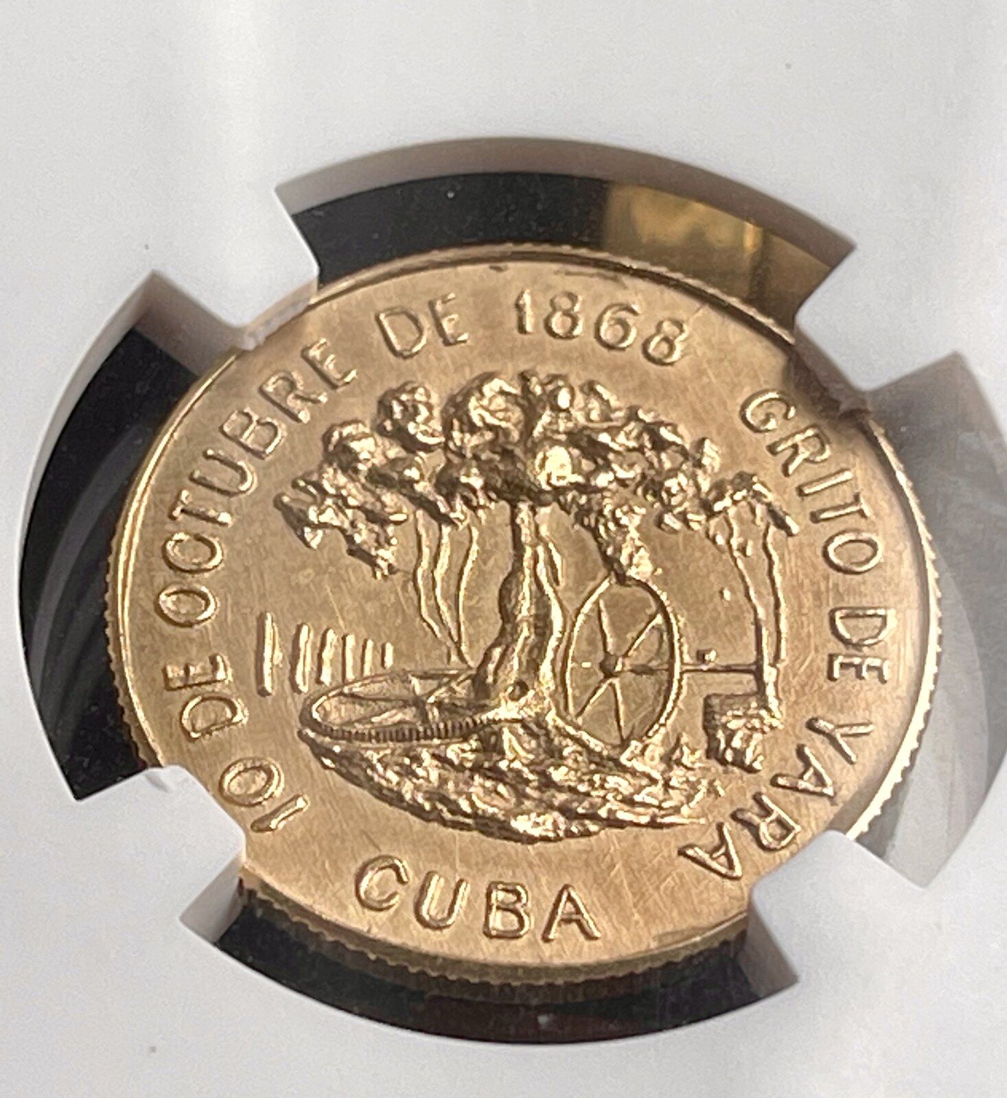 1968-DATED Cuba – 1968 – Carlos Manuel de Cespedes – Cry of Yara – Gold NGC MS 62 | MA-Shops