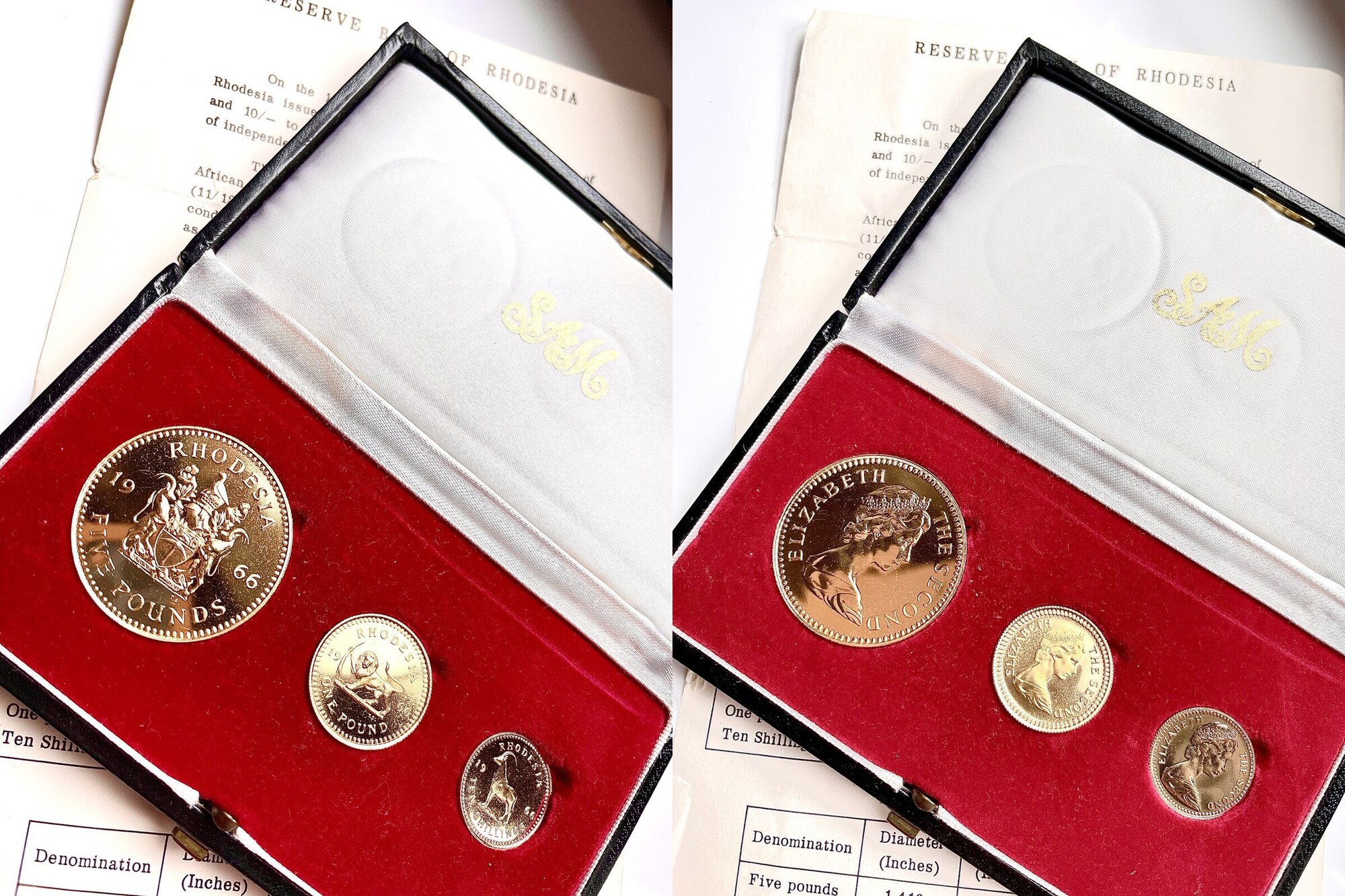 Rhodesien 5 Pfund Rhodesia – 1966 – Proof Quality Gold Coin Set – 1 ...