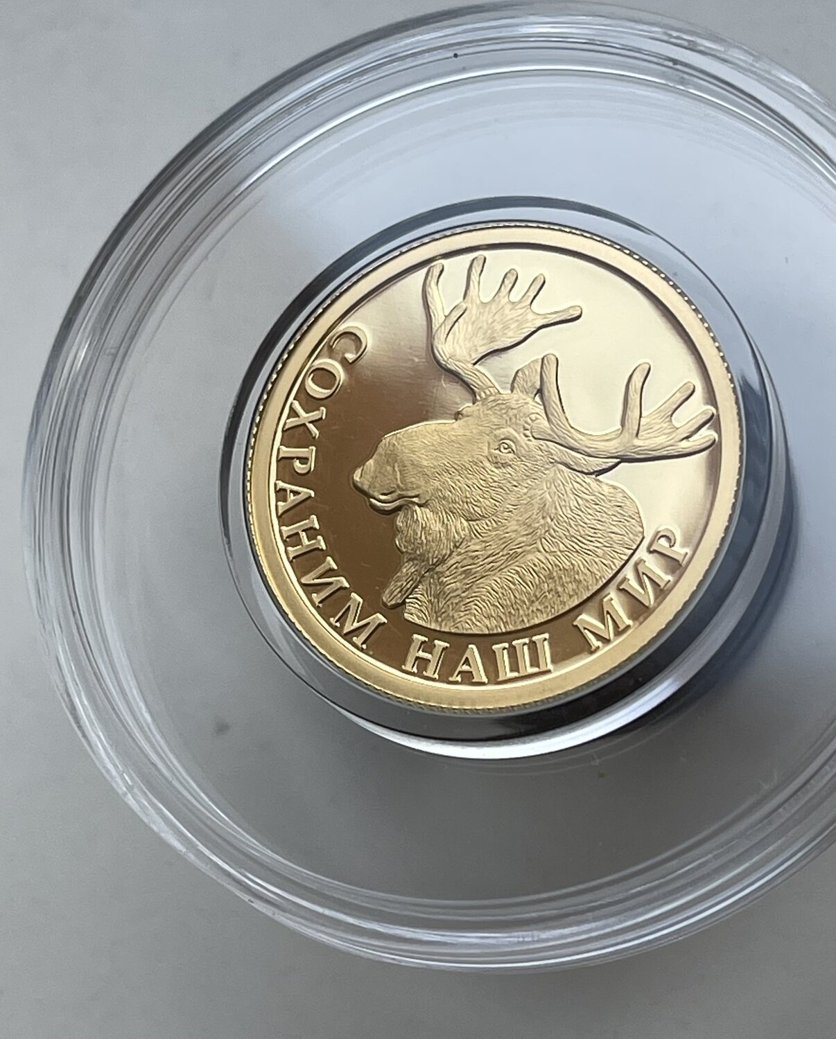 Russland 50 roubles 50 ruble gold coin moose 2015 1/4 oz Russia Proof ...