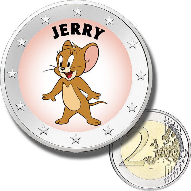 2 Euro Coloured Coin Cartoons - Jerry | MA-Shops