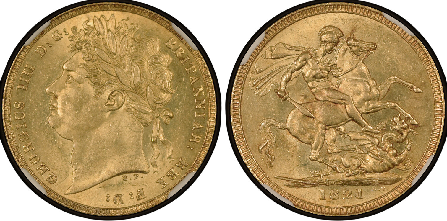 G.BRITAIN 1SOV George IV 1821 sovereign NGC MS 64 | MA-Shops