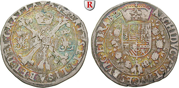 Belgium 1/2 Patagon o.J. Brabant, Albert and Isabella, 1596-1621 nearly very fine | MA-Shops
