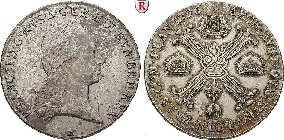 Austria, Empire Kronentaler 1796 Franz II (I), 1792-1835 very fine to ...