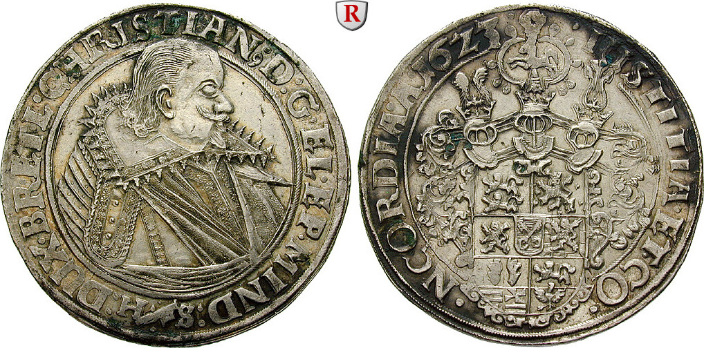 Reichstaler 1623 Brunswick-Lüneburg-Celle, Christian von Minden, 1611 ...
