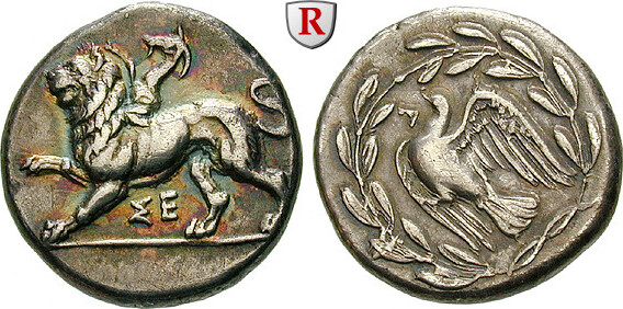 Sikyonia Stater 360-320 v.Chr. Sikyon extremely fine, iridescent patina ...