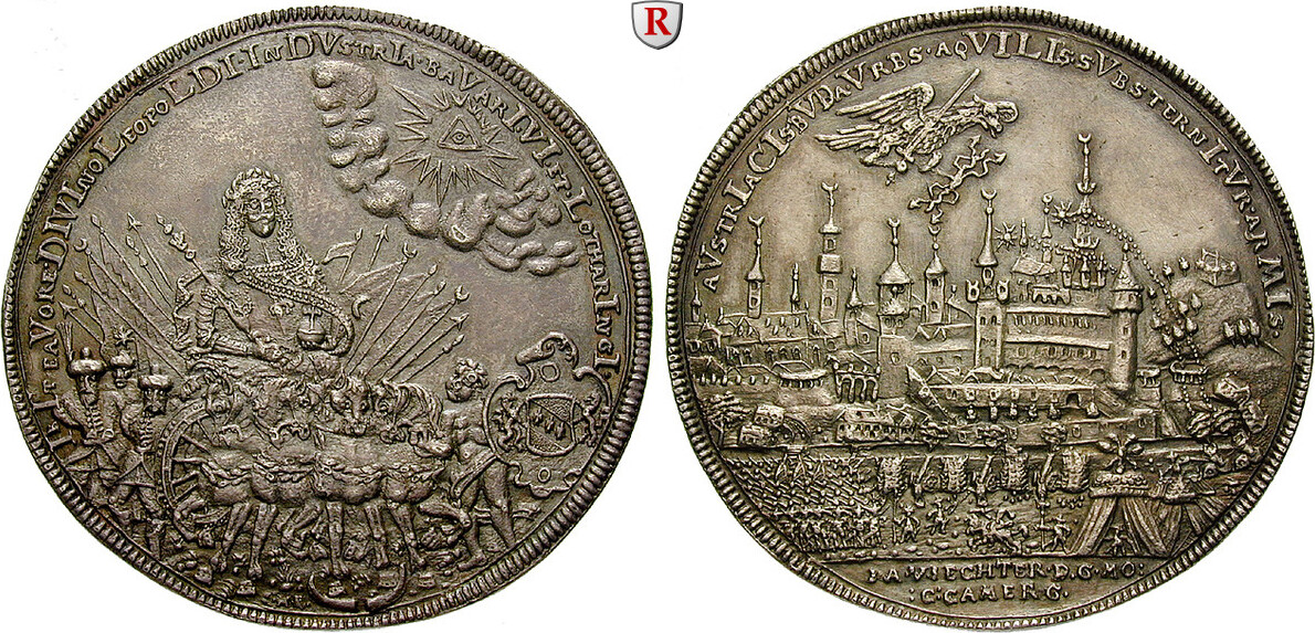 Holy Roman Empire Breiter Schautaler 1686 Leopold I, 1657-1705 nearly extremely fine, fields ...