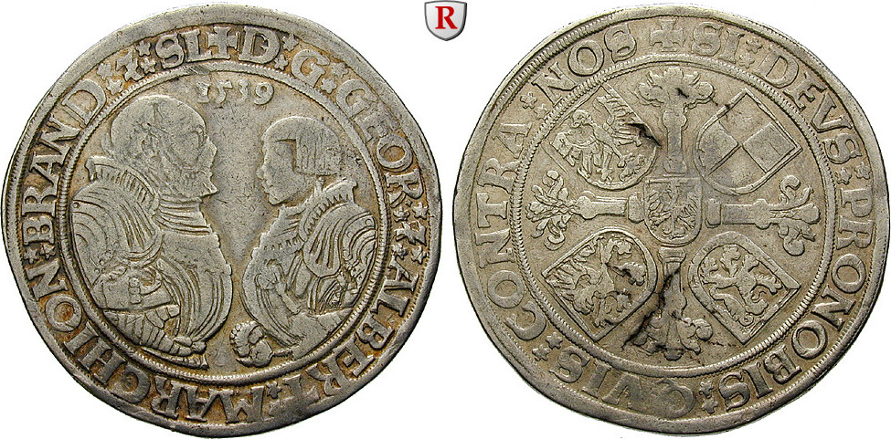 Brandenburg in Franconia Taler 1539 Brandenburg-Franken, Georg und ...