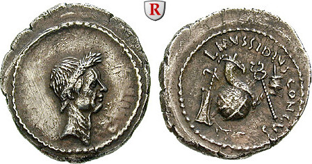 Denarius 42 v.Chr. Caius Iulius Caesar, 100-44 BC very fine / very fine ...
