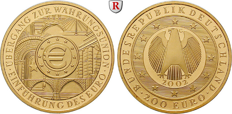 Commemoratives 200 Euro 2002 31,1 g mint state, current price | MA-Shops
