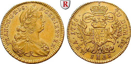 Holy Roman Empire Ducat 1755 Franz I, 1745-1765, Gold, 3,50 g nearly ...