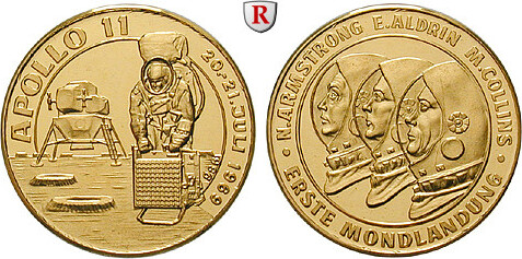 Traffic Gold medal o.J. Astronautics, Gold, 3,46 g proof, touched | MA ...