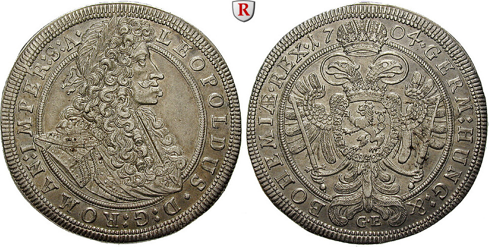 Holy Roman Empire Taler 1704 Leopold I, 1657-1705 extremely fine, edge knocks | MA-Shops