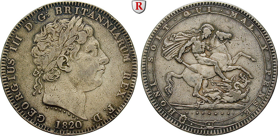 Great Britain Crown 1820 George III, 1760-1820 very fine | MA-Shops