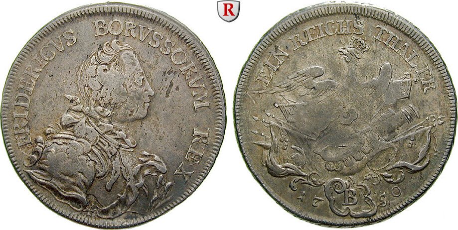 Brandenburg-Prussia Reichstaler 1750 Kingdom of Prussia, Friedrich II ...