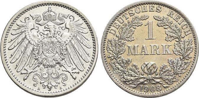 Deutsches Reich Mark 1908 A AU | MA-Shops