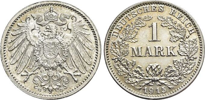 Deutsches Reich Mark 1915 G CH UNC | MA-Shops