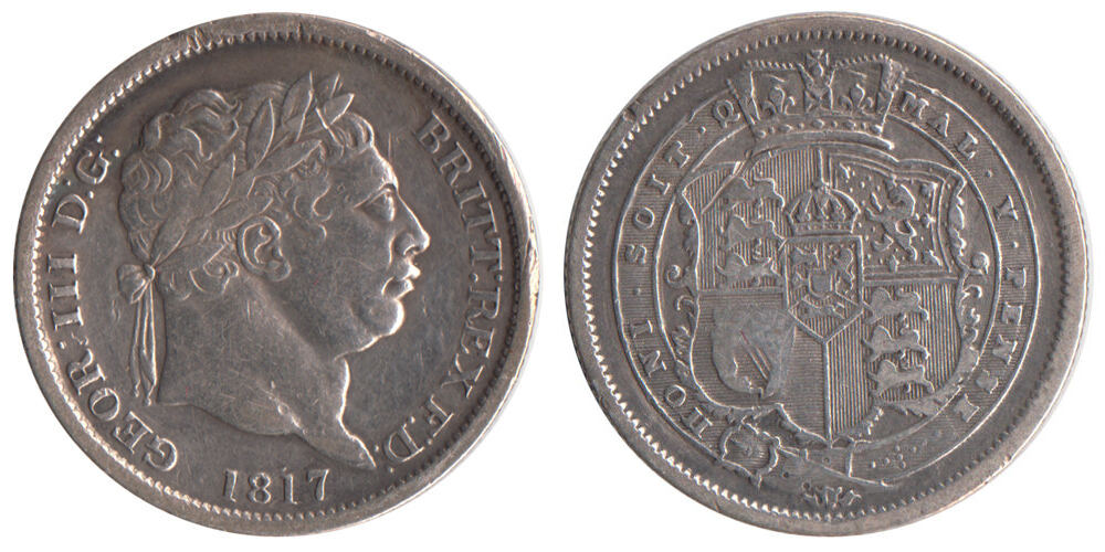 Great Britain 1 Shilling 1817 George III 1760-1820 Vf | MA-Shops
