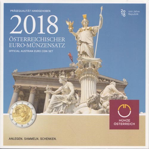 Oostenrijk 3,88 Euro 2018 Complete Euroset 1 Cent t/m 2 Euro Bu | MA-Shops