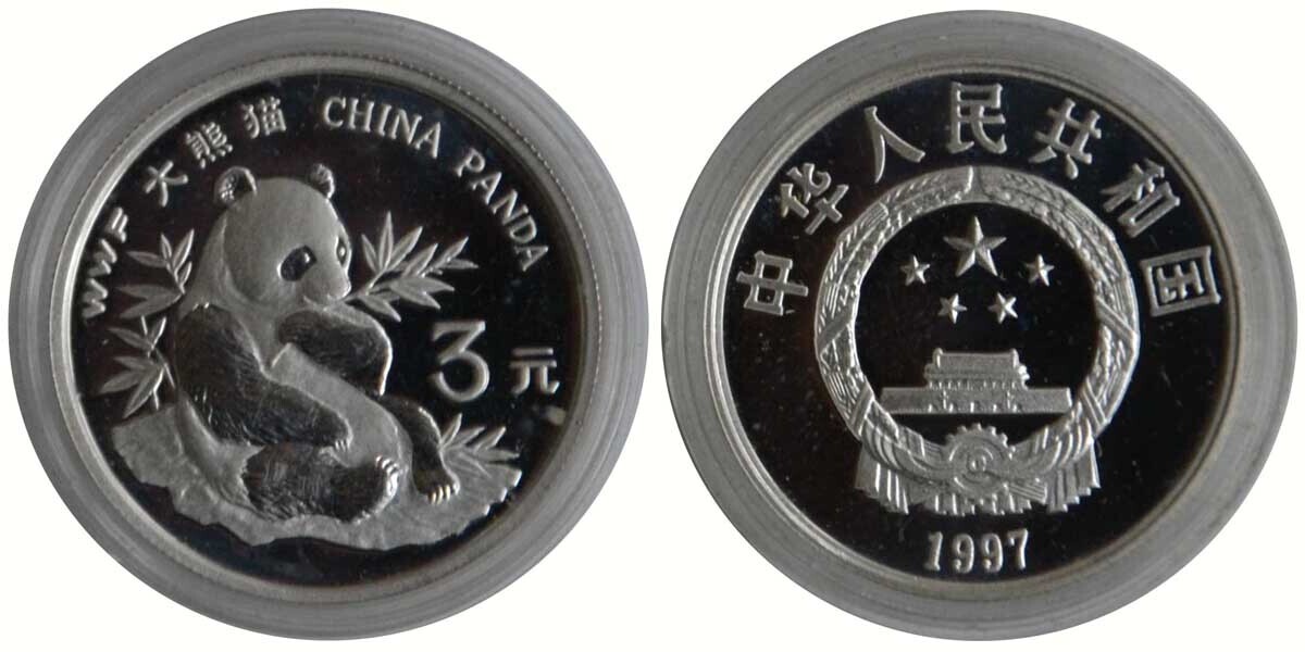 China 3 Yuan 1997 WWF - Wold Wildlife Fund Bu | MA-Shops
