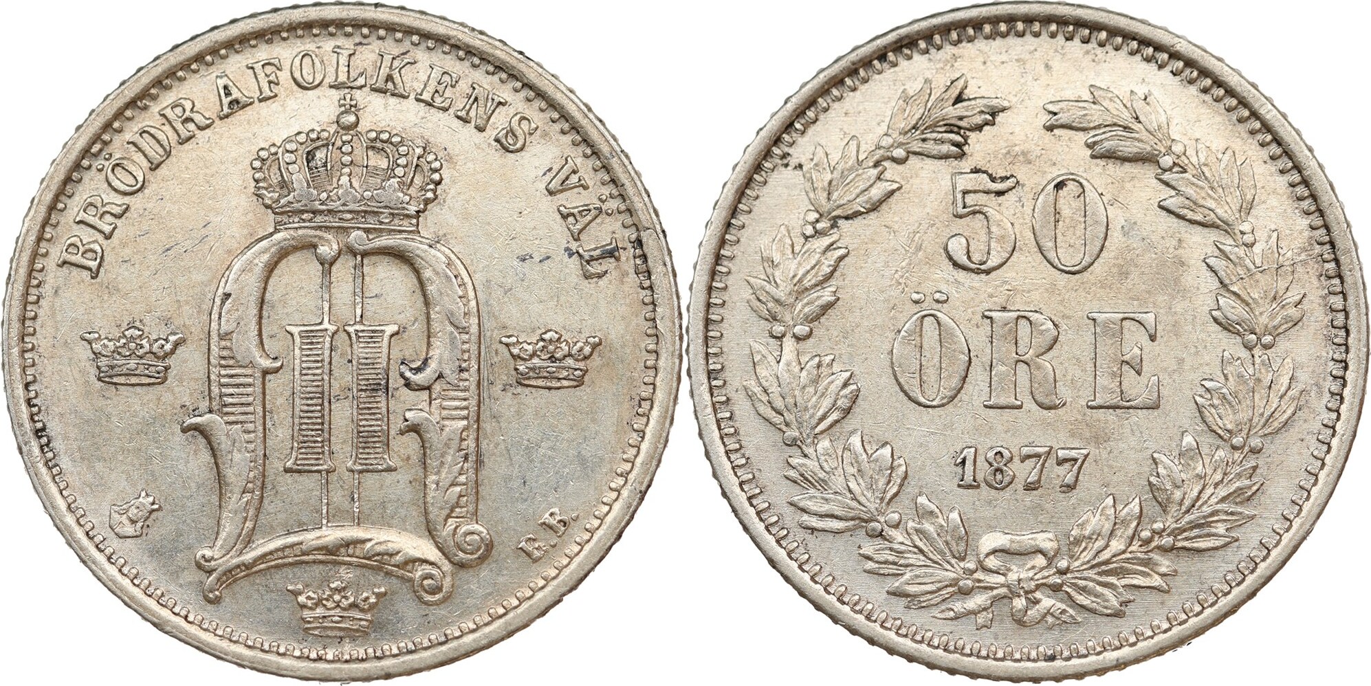 Mynter 50 Öre 1877 Sverige Kv 01 | MA-Shops