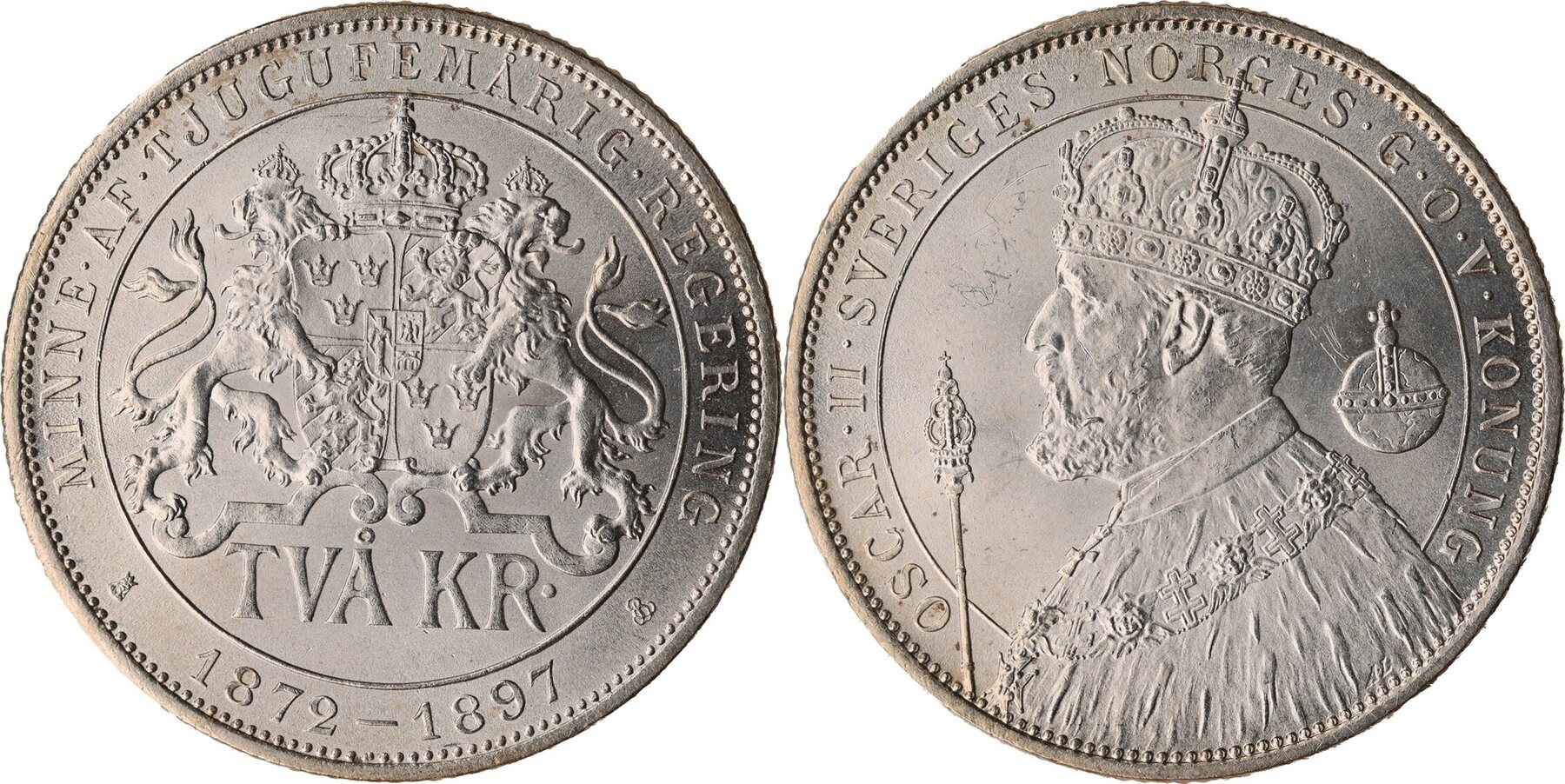 Mynter 2 Kronor 1897 Sweden UNC | MA-Shops