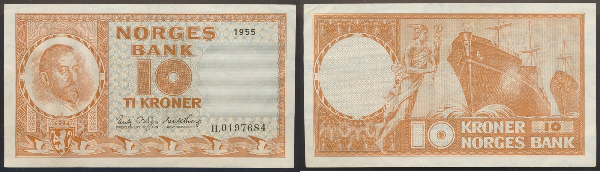 Sedler 10 Kroner 1955 H Kv 1/1+ | MA-Shops