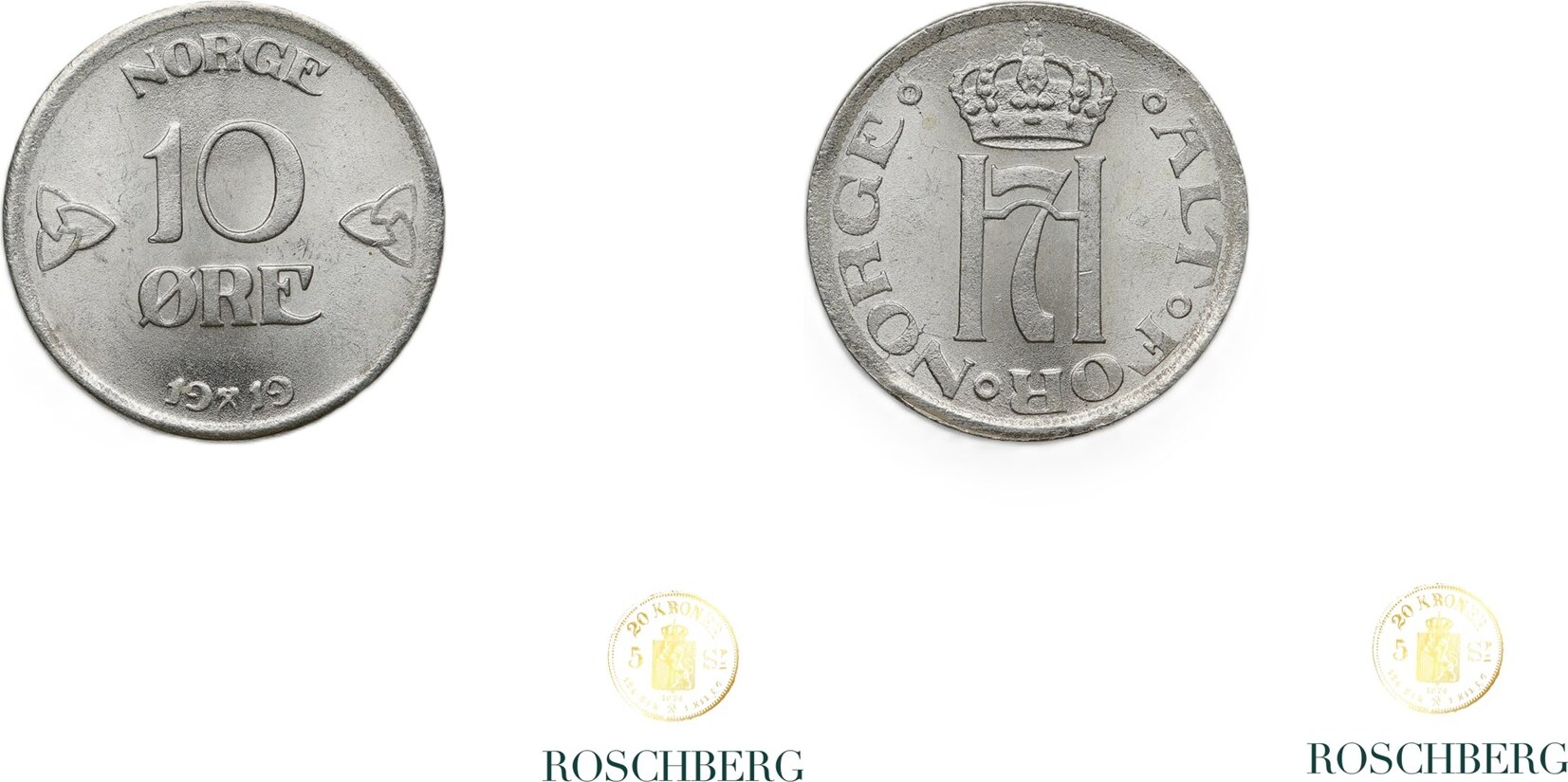 Mynter 10 Øre 1919 Norge Kv 0 | MA-Shops