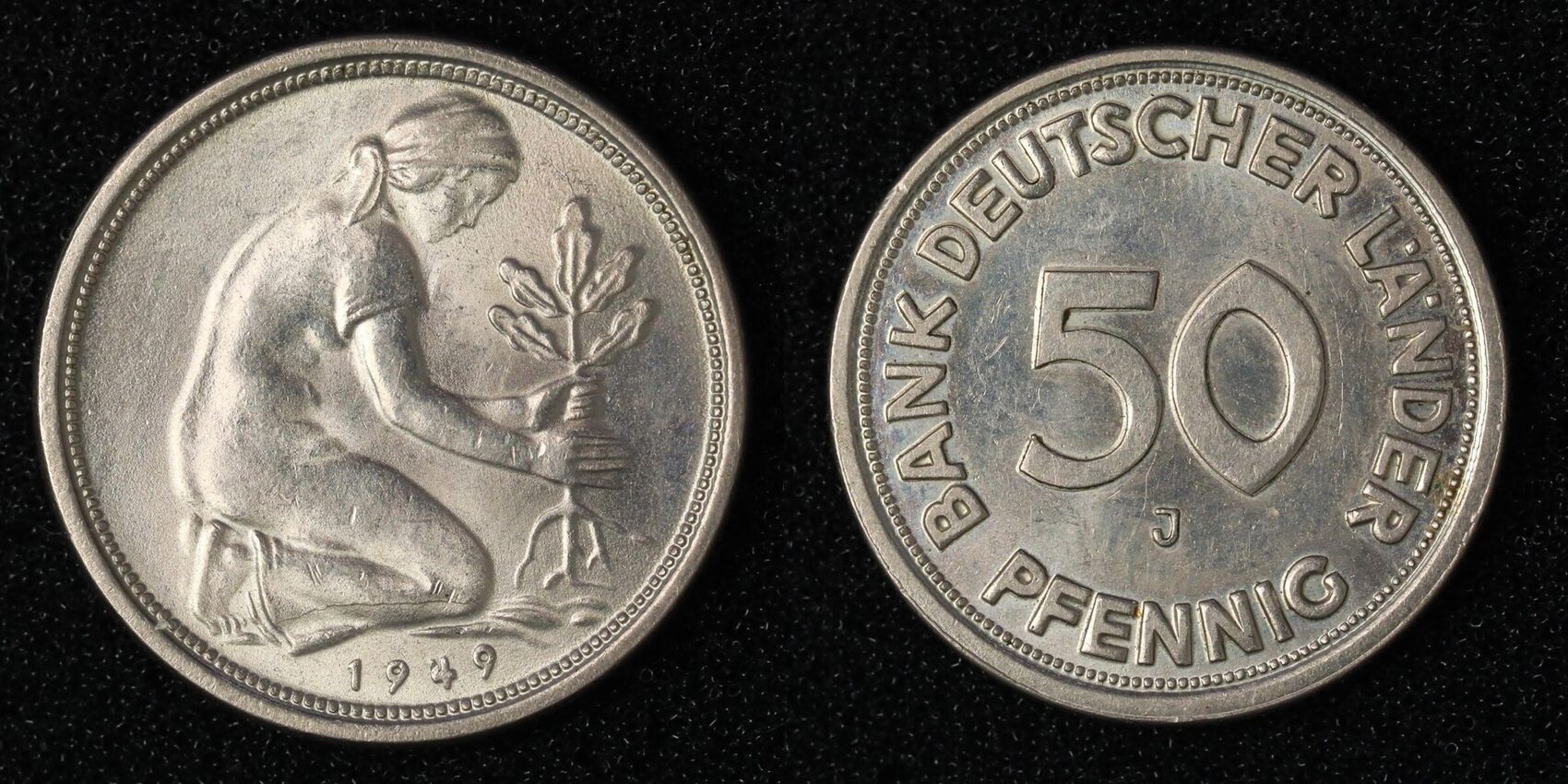 Mynter 50 Pfennig 1949 J Tyskland Kv 0/01 | MA-Shops