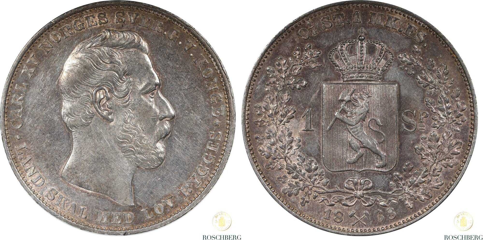 Mynter Speciedaler 1868 Norge Kv 01 | MA-Shops