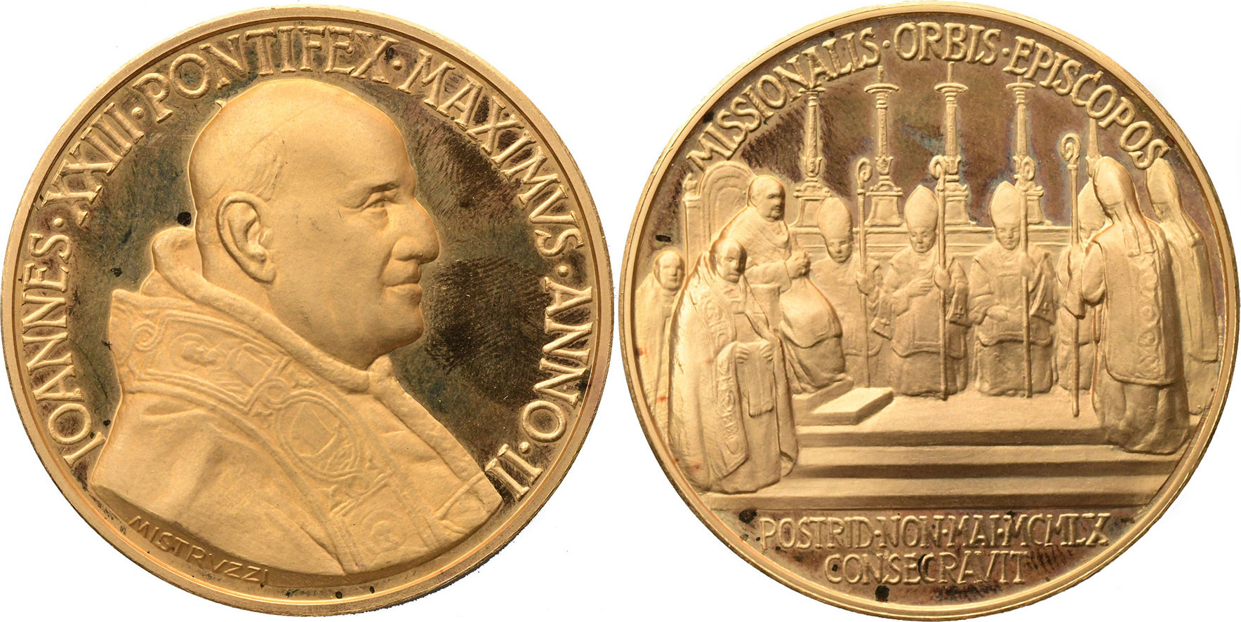 Vatican Gold medal Gold Annual medal 1960, year II of pontificate ...